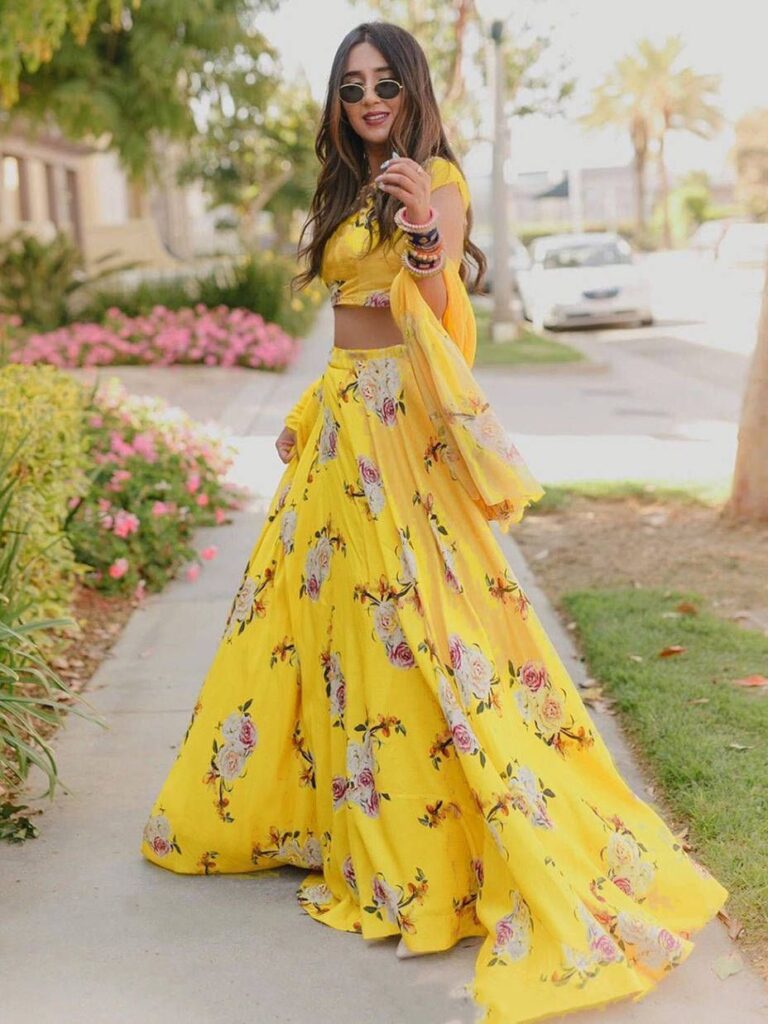 Floral Designs In Indian Lehengas | Flush the Fashion